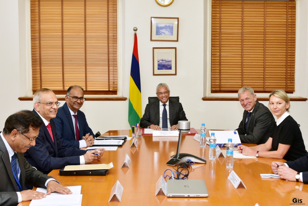 EU delegation led by Ambassador Degert pays courtesy call on PM Jugnauth