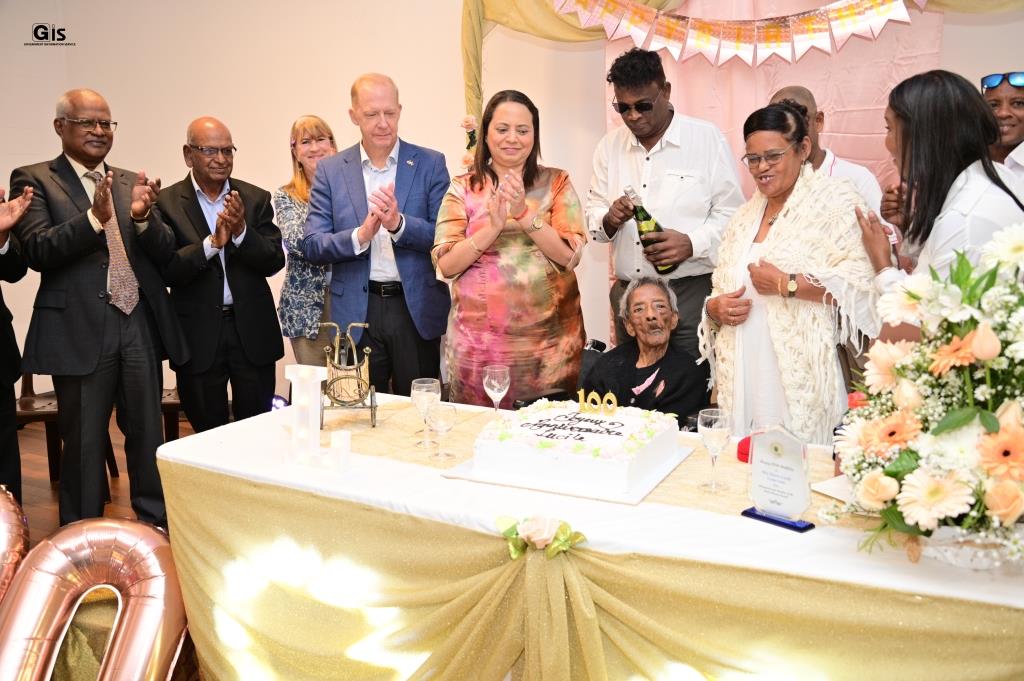 Mrs Marie Lucile Lesurvenu celebrates her 100th birthday